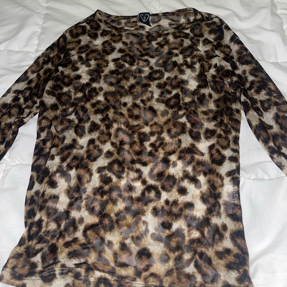 Windsor | Tops | Mesh Cheetah Long Sleeve Top | Poshmark